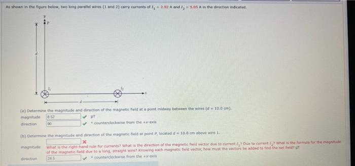 Solved hown in the figure below, two long paralfel wires (1 | Chegg.com