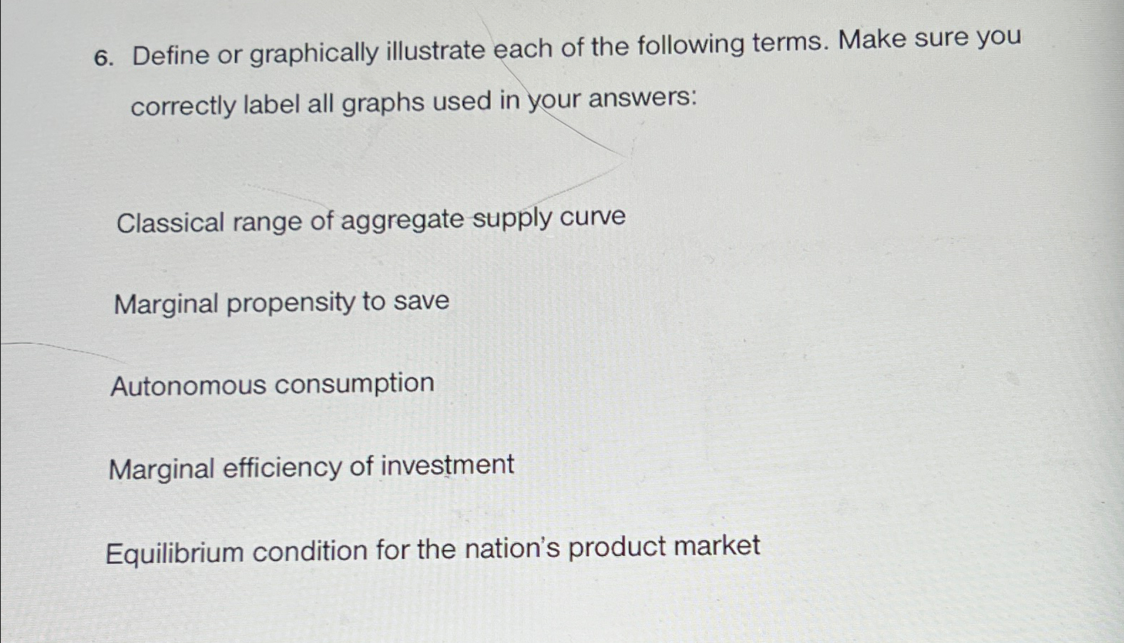 Solved Define or graphically illustrate each of the | Chegg.com