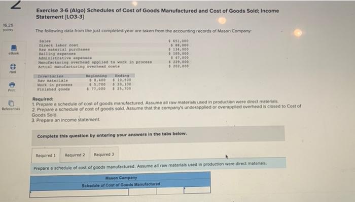 Solved 2 16.25 points eBook Hint Print References Exercise | Chegg.com