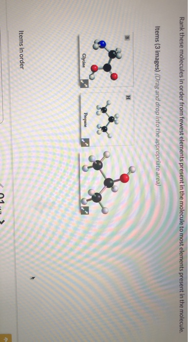 Solved Rank these molecules in order from fewest elements | Chegg.com