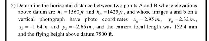Solved 5) Determine the horizontal distance between two | Chegg.com