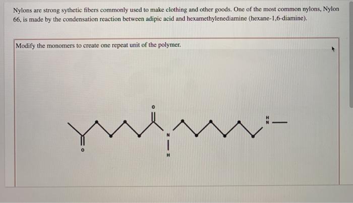 Solved Nylons are strong sythetic fibers commonly used to | Chegg.com