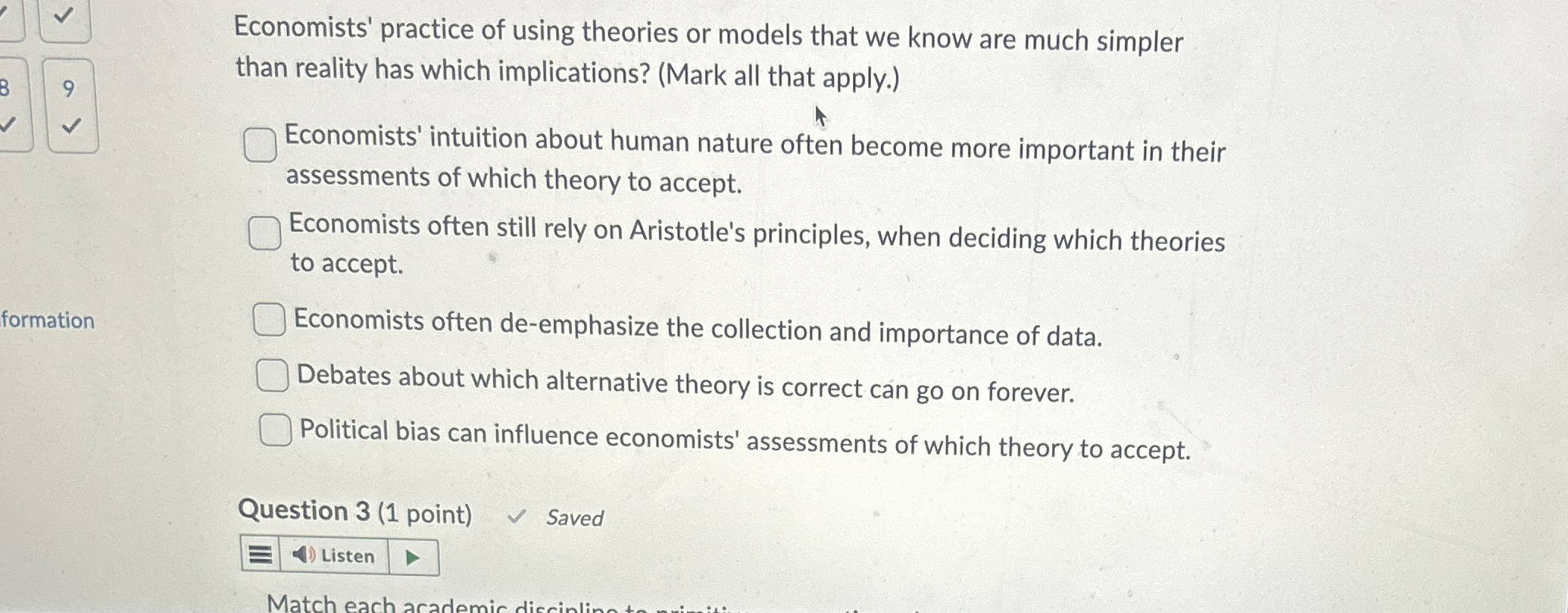 Solved Economists' practice of using theories or models that | Chegg.com