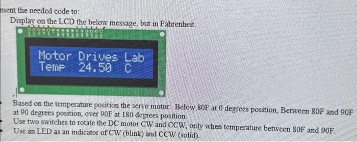 Need code in tinkercad. Code needs to be specific to | Chegg.com