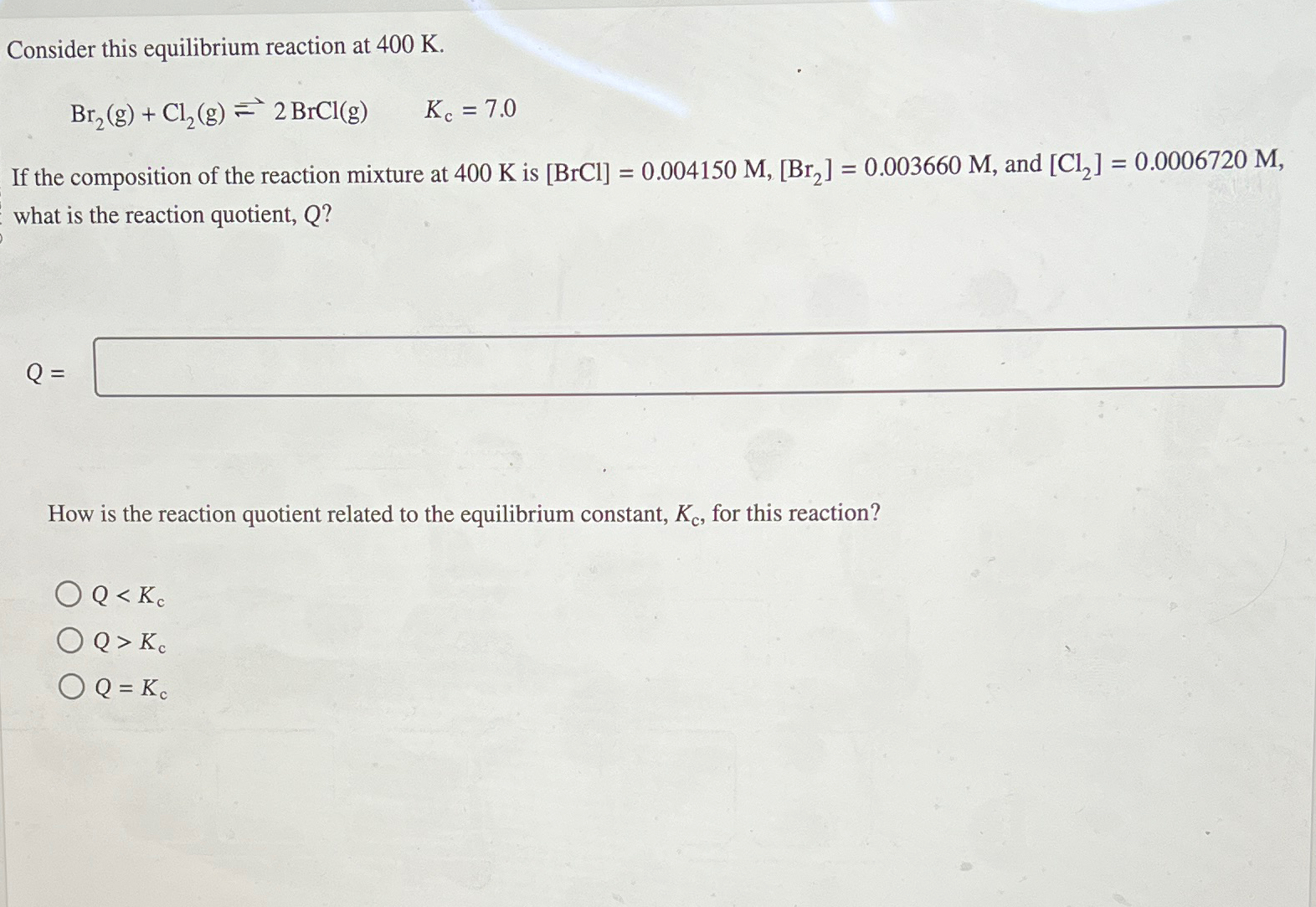 Solved Consider this equilibrium reaction at | Chegg.com