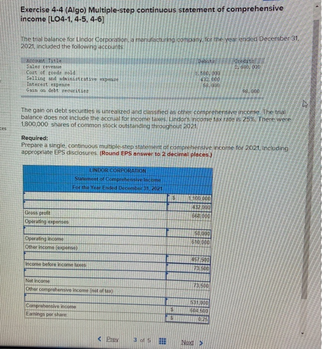 Solved Exercise 4-4 (Algo) Multiple-step continuous | Chegg.com