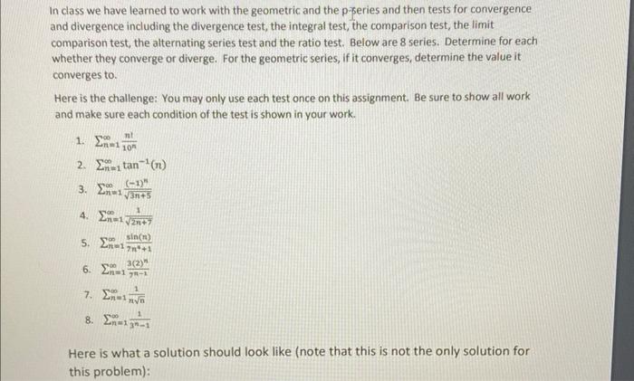 Solved In class we have learned to work with the geometric | Chegg.com