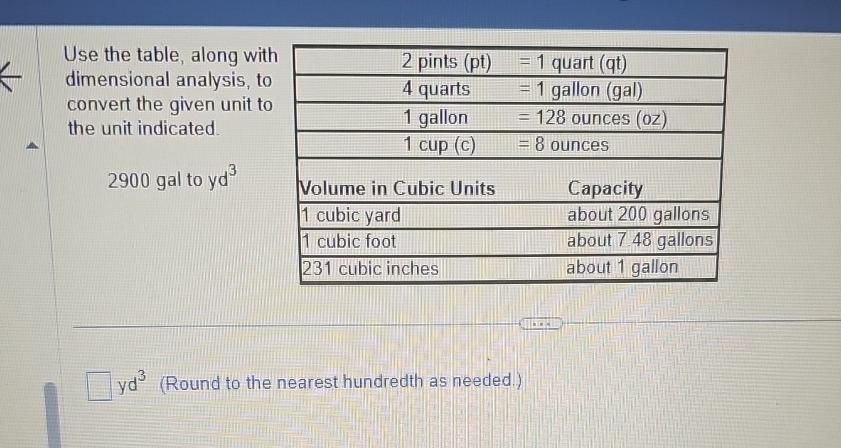 Solved Use the table, along with dimensional analysis, to | Chegg.com
