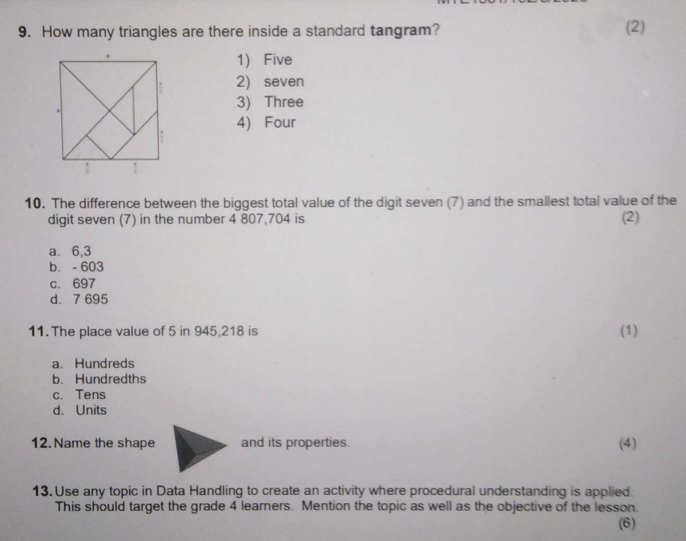 Solved 9. How many triangles are there inside a standard | Chegg.com