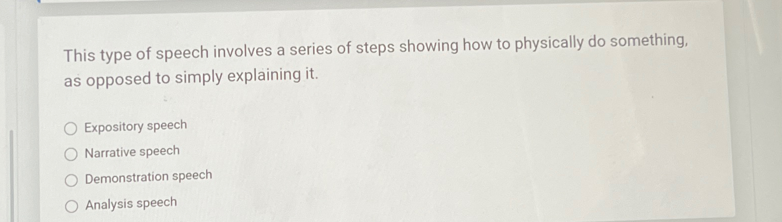 Solved This type of speech involves a series of steps | Chegg.com