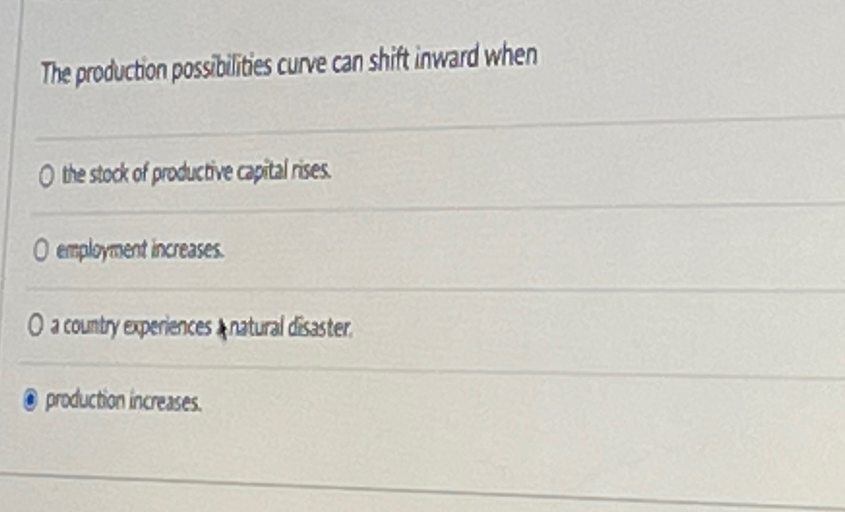Solved The production possibilities curve can shift inward | Chegg.com