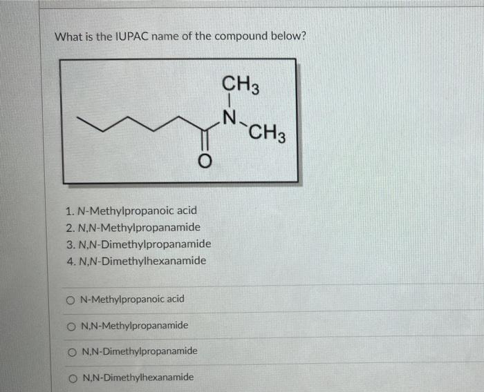 Solved What is the IUPAC name of the compound below? CH3 1. | Chegg.com