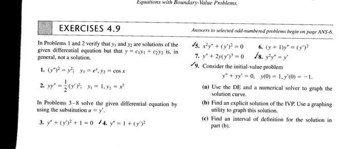 Solved EXERCISES 4.9 Answers to selected odd-numbered | Chegg.com