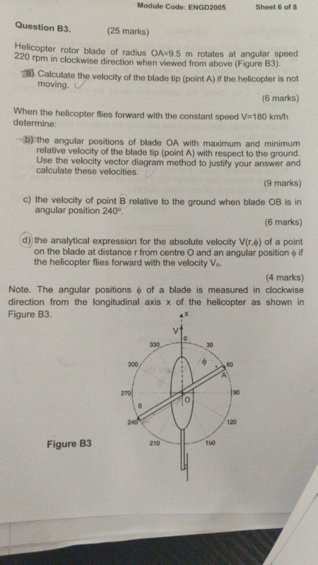 Solved Module Code: ENGD2005 Sheet 6 of 8 Question B3. (25 | Chegg.com