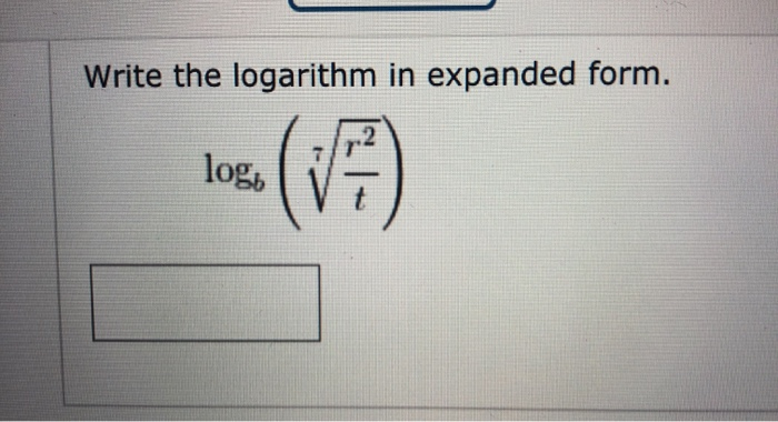 Solved Write the logarithm in expanded form. log. | Chegg.com