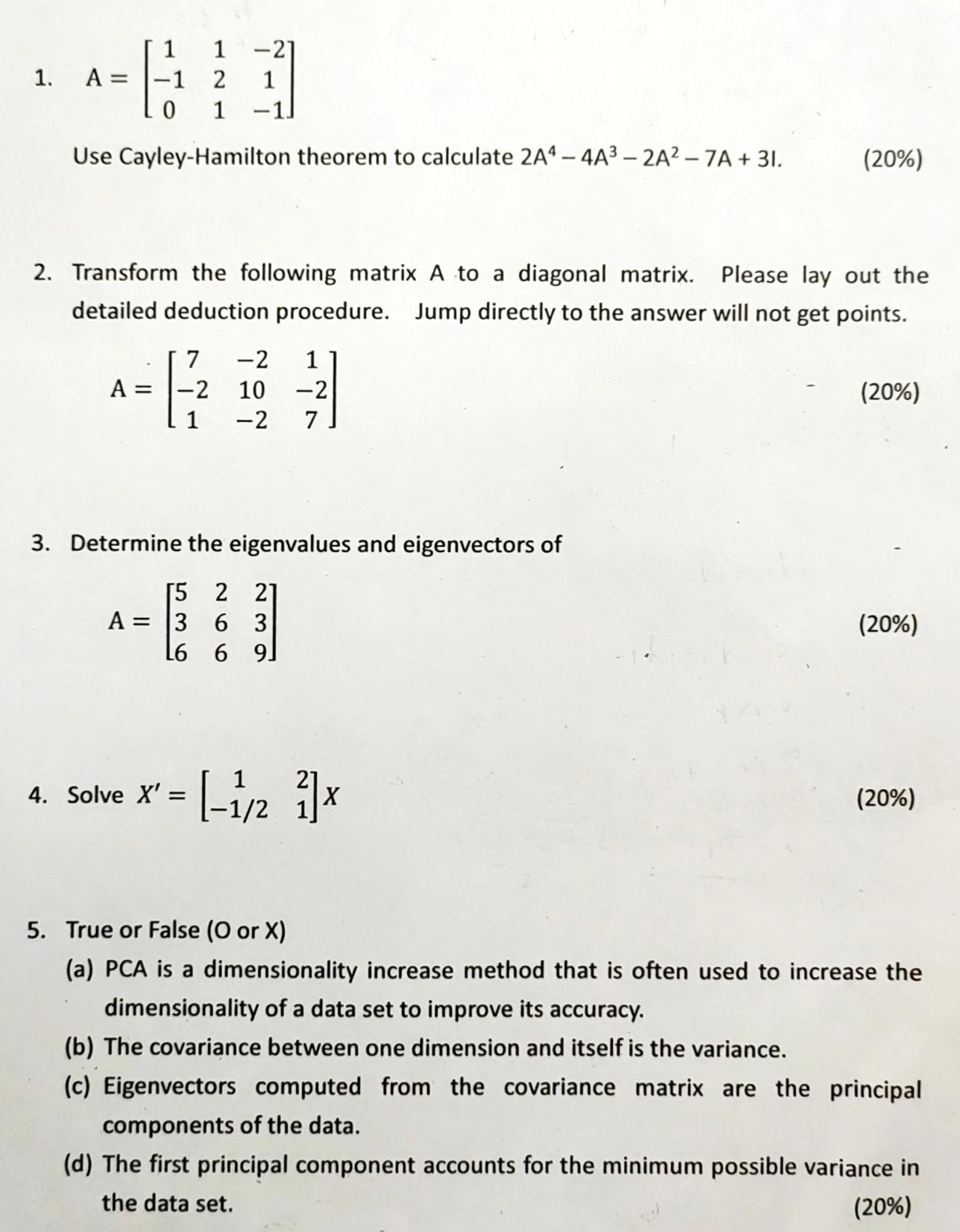 Solved A=[11-2-12101-1]Use Cayley-Hamilton theorem to | Chegg.com
