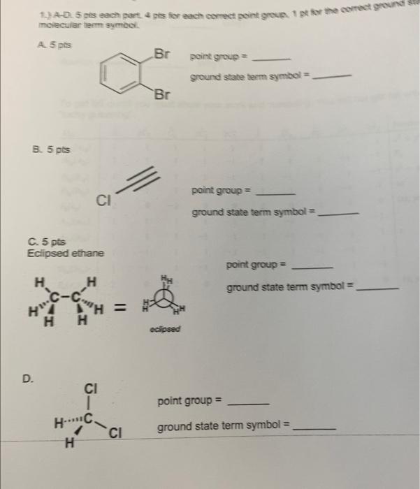 Solved 1.) A.0. 5 pes each part. 4 phs for each correct | Chegg.com