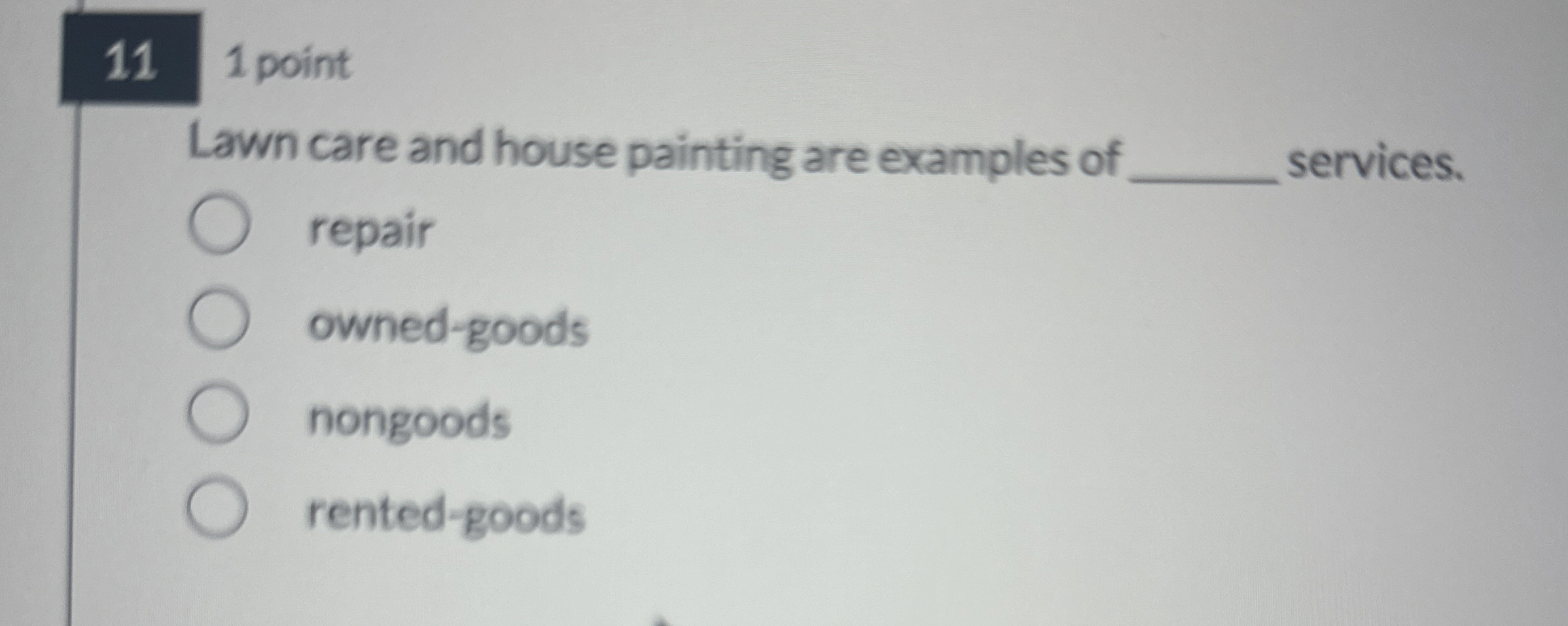 Solved 1 ﻿pointLawn care and house painting are examples | Chegg.com