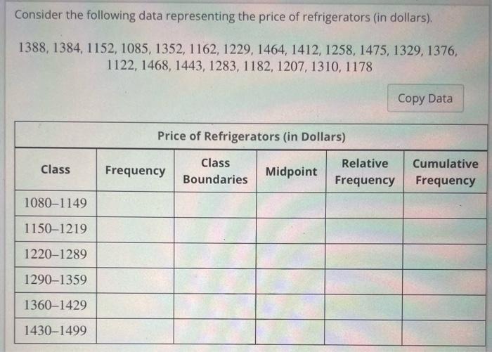 Solved 1. : Determine the class width of the classes listed | Chegg.com