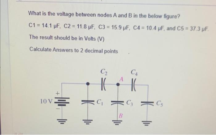 Solved What is the voltage between nodes A and B in the | Chegg.com