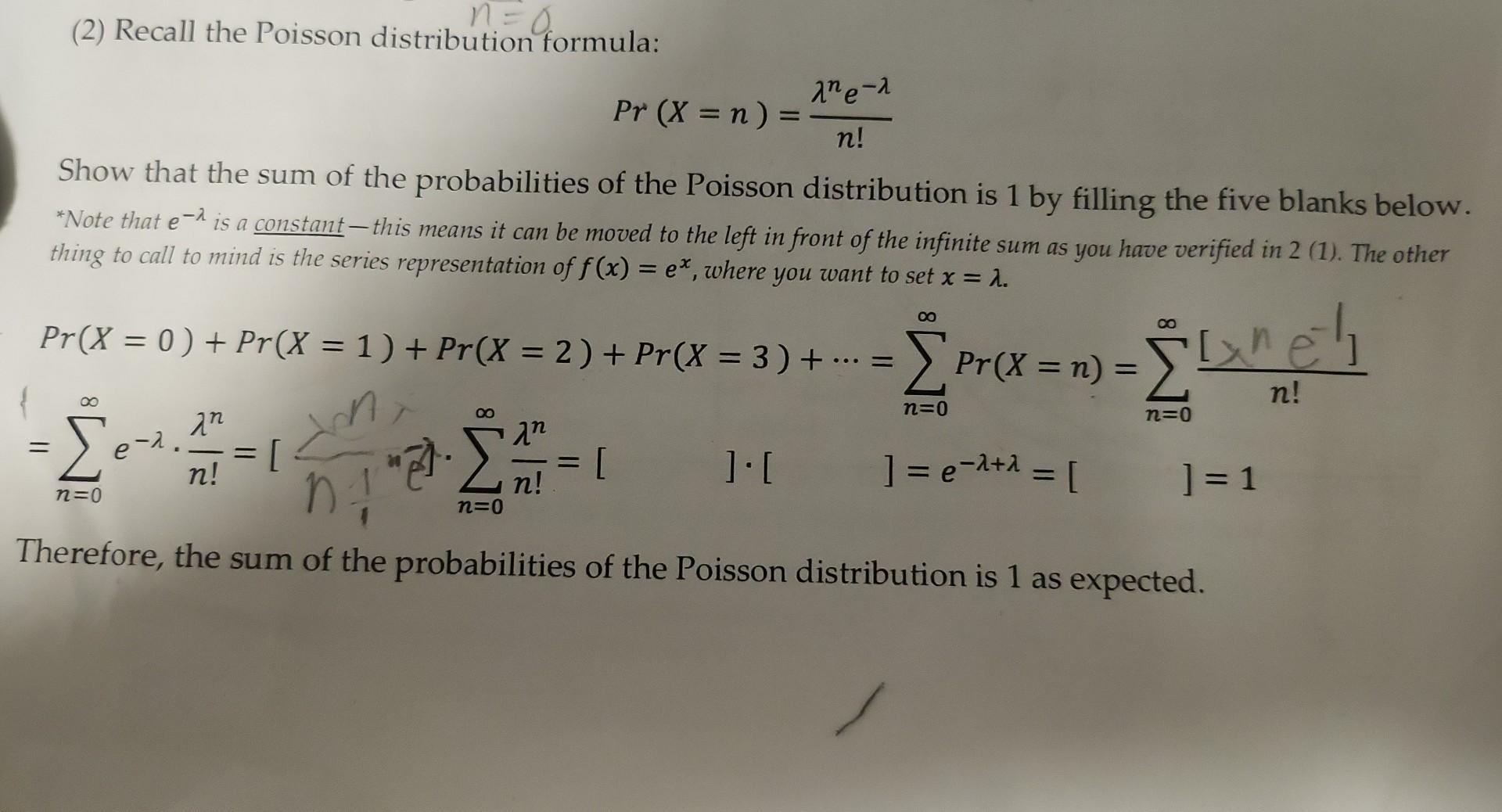 Solved (2) Recall the Poisson distribution formula: | Chegg.com