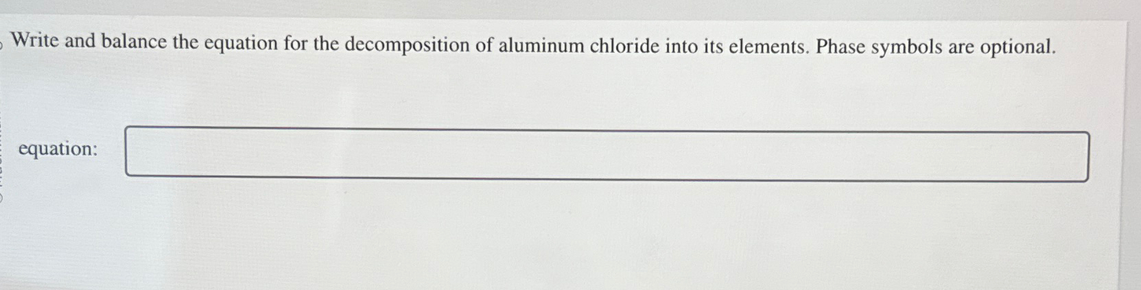 Solved Write and balance the equation for the decomposition | Chegg.com