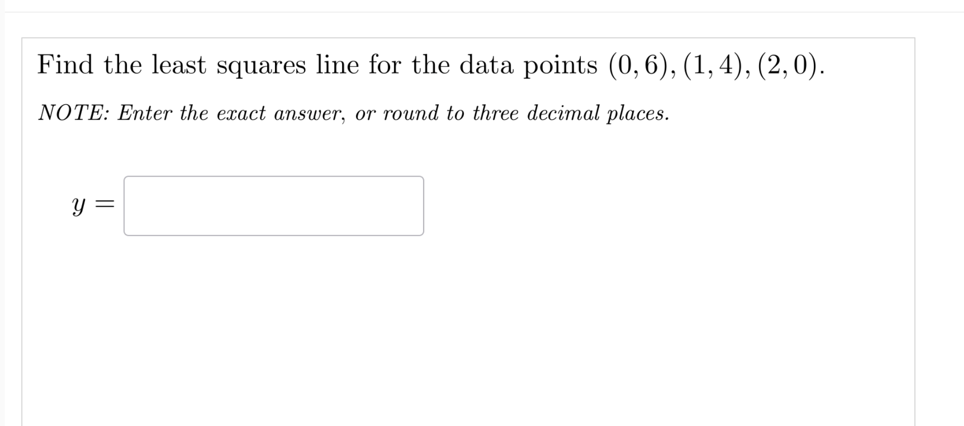 Solved Find the least squares line for the data points | Chegg.com