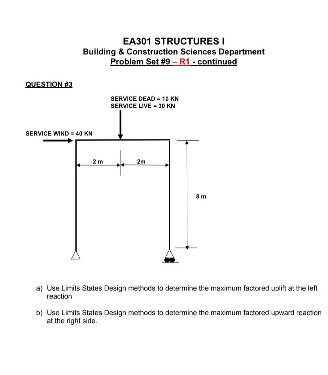 Solved EA301 STRUCTURES I Building \& Construction Sciences | Chegg.com