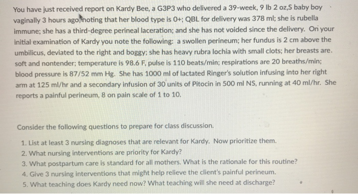 Solved You have just received report on Kardy Bee, a G3P3 | Chegg.com