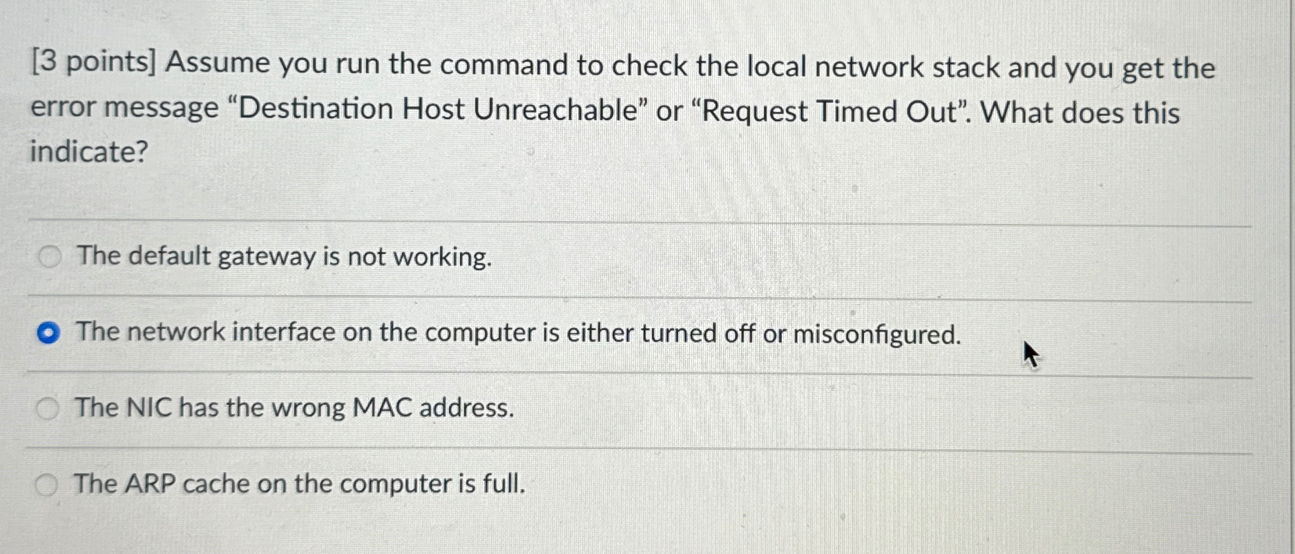 Solved [3 ﻿points] ﻿Assume you run the command to check the | Chegg.com
