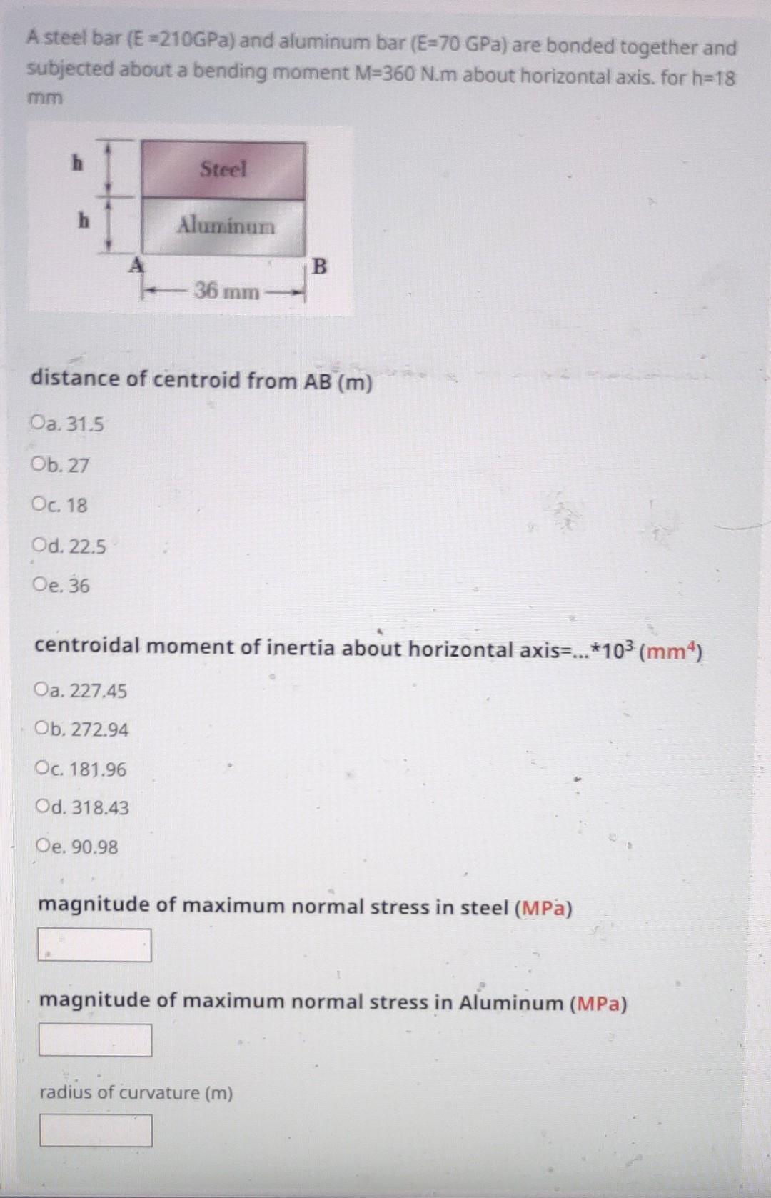 Solved A steel bar (E=210GPa) and aluminum bar (E=70GPa) are | Chegg.com