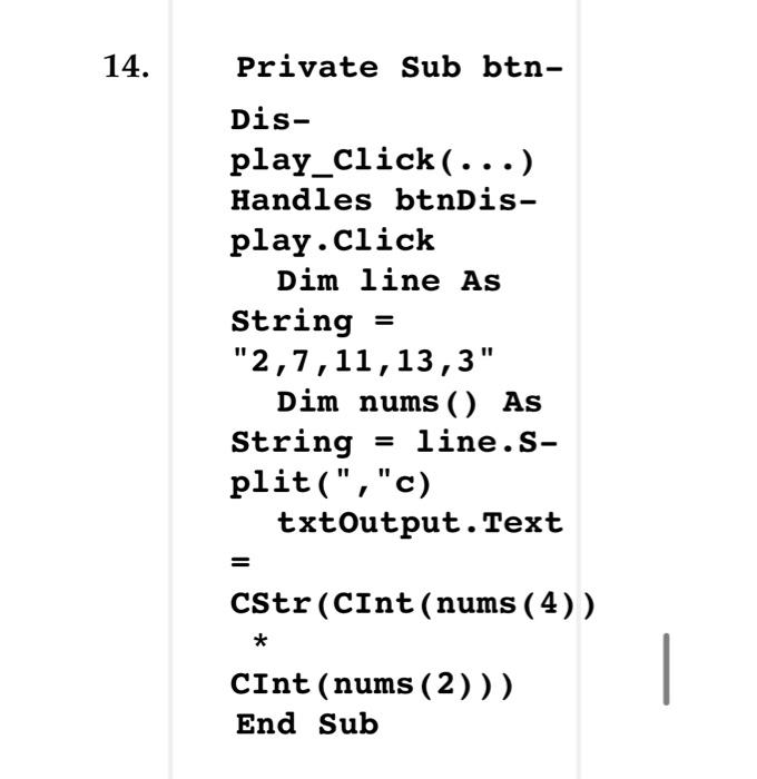 Solved complete activities 11-18 and determine the output | Chegg.com