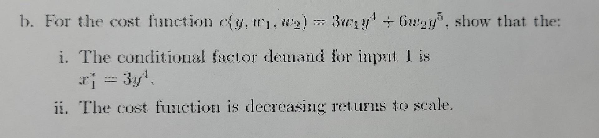 Solved B For The Cost Function C Y W1 W2 −3w1y1 6w2y5 Show