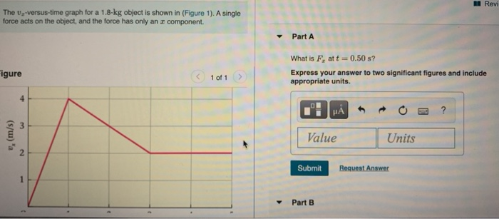 Solved A Revi The v--versus-time graph for a 1.8-kg object | Chegg.com