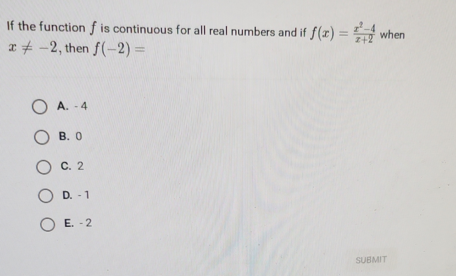Solved If the function f ﻿is continuous for all real numbers | Chegg.com