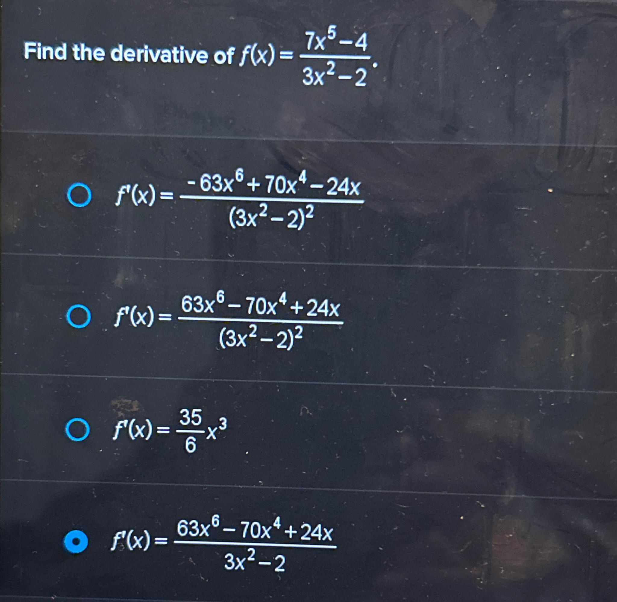 Solved Find the derivative of | Chegg.com