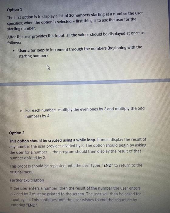 Solved Option 1 The first option is to display a list of 20 | Chegg.com