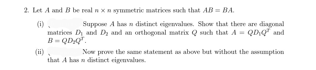Solved Let A and B ﻿be real n×n ﻿symmetric matrices such | Chegg.com