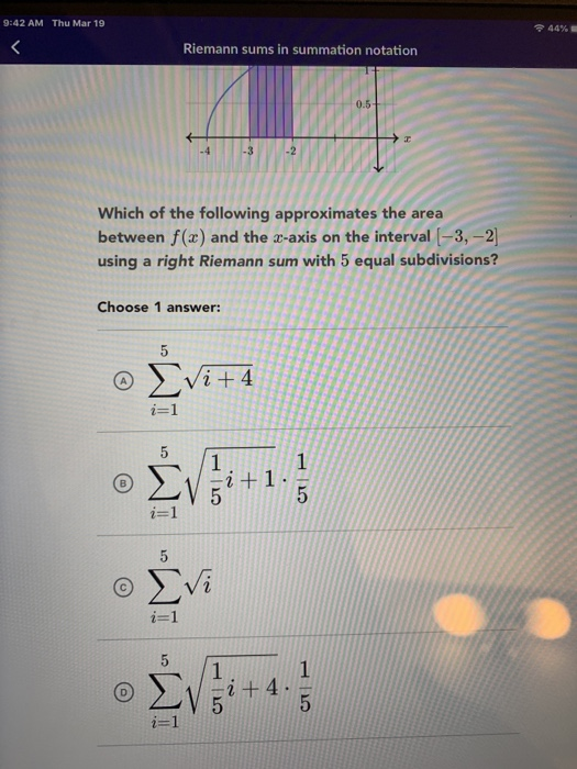 Solved The following graph shows a Riemann sum: f(x) = V2 +4 | Chegg.com