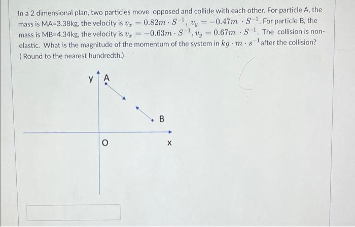 Solved In a 2 dimensional plan, two particles move opposed | Chegg.com