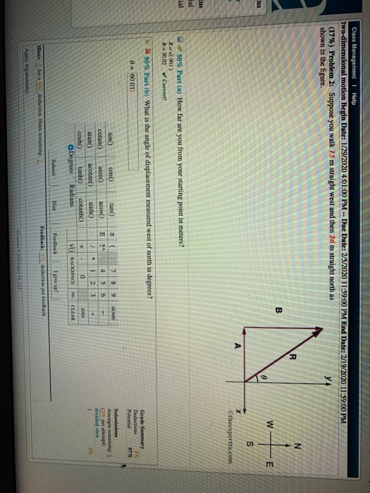 Solved Class Management | Help two-dimensional motion Begin | Chegg.com