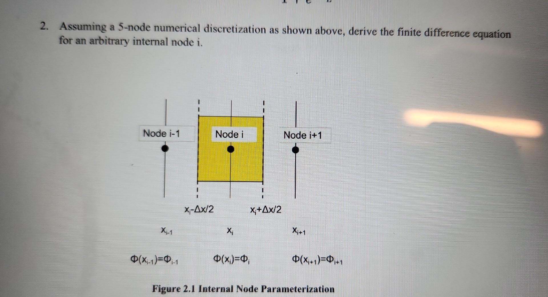 Solved 2. Assuming a 5-node numerical discretization as | Chegg.com
