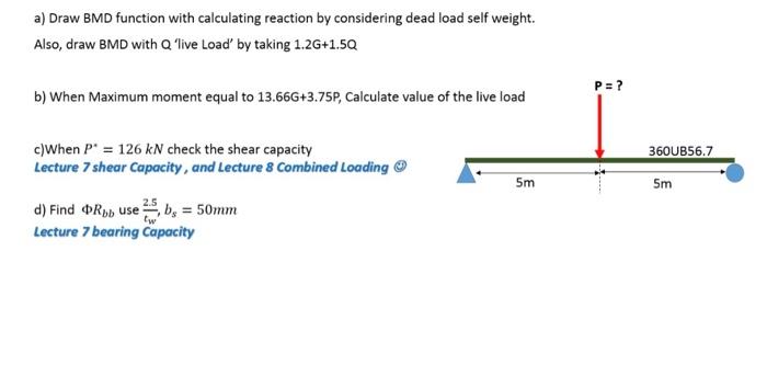 a) Draw BMD function with calculating reaction by | Chegg.com