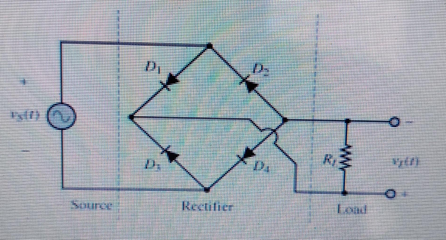 Solved Consider the full-wave rectifier in the figure. The | Chegg.com
