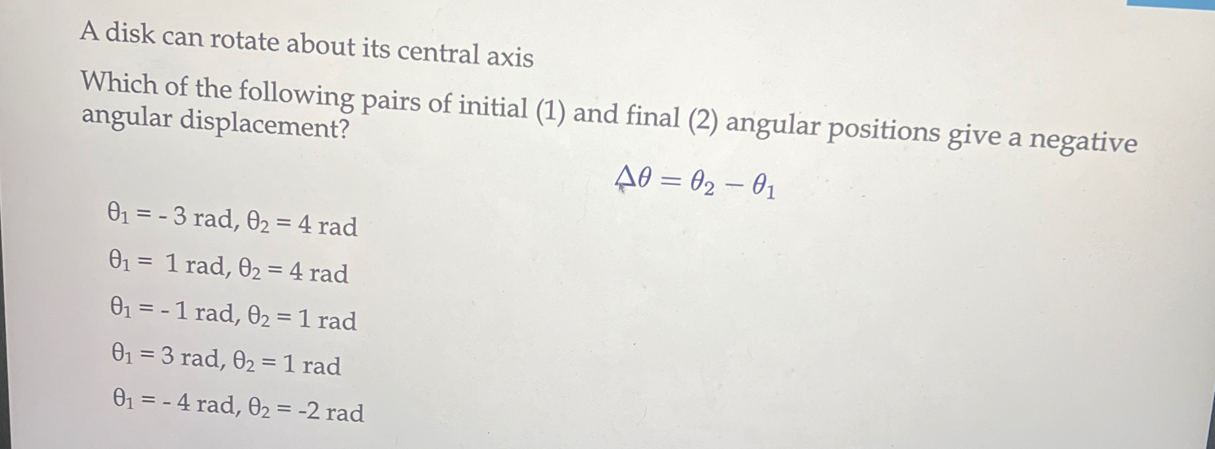 Solved A disk can rotate about its central axisWhich of the | Chegg.com