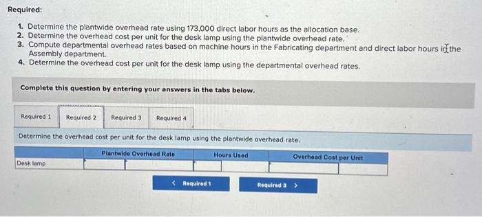 Solved Exercise 4-9 (Algo) Allocating overhead using | Chegg.com