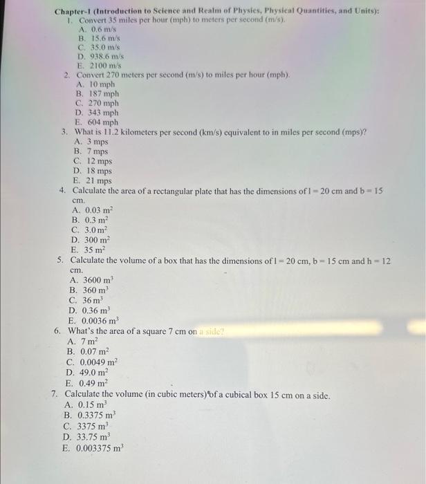 Solved Chapter-1 (Introduction to Science and Realm of | Chegg.com