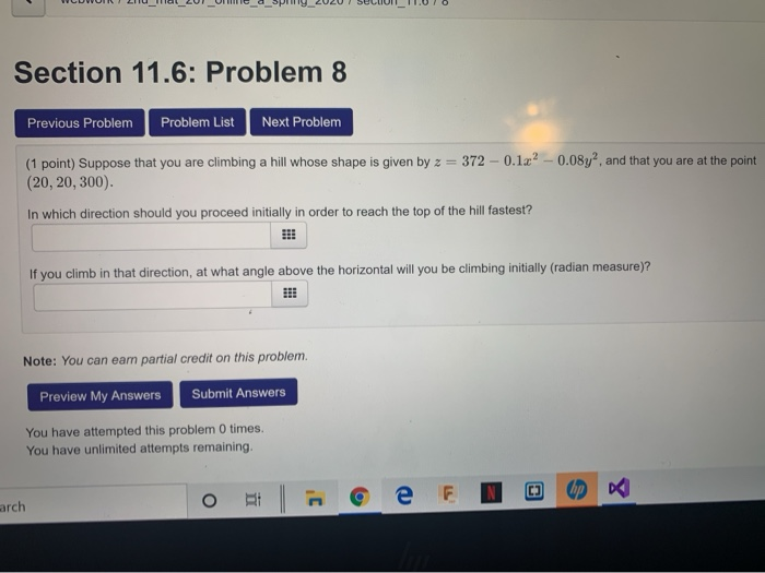 Solved LOTOU Spy 2UZU I SELLUR THUTO Section 11.6: Problem 8 | Chegg.com