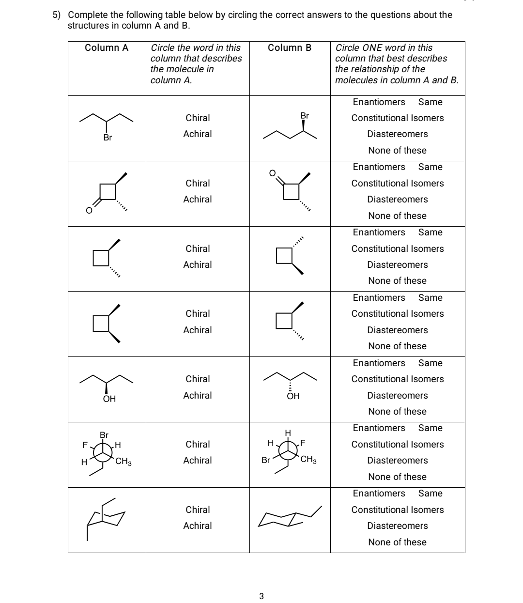 Solved 1) Identify whether each of the following compounds | Chegg.com