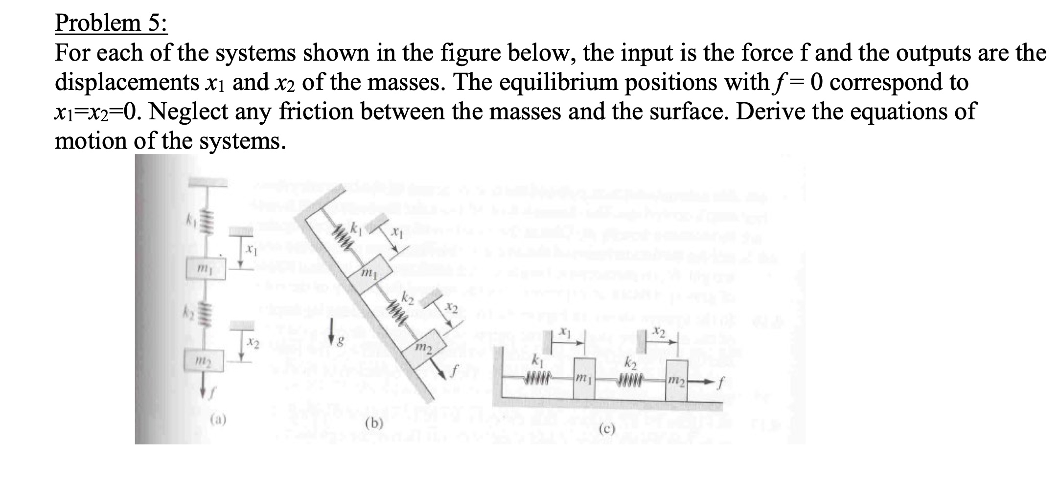 Solved Problem 5:For each of the systems shown in the figure | Chegg.com